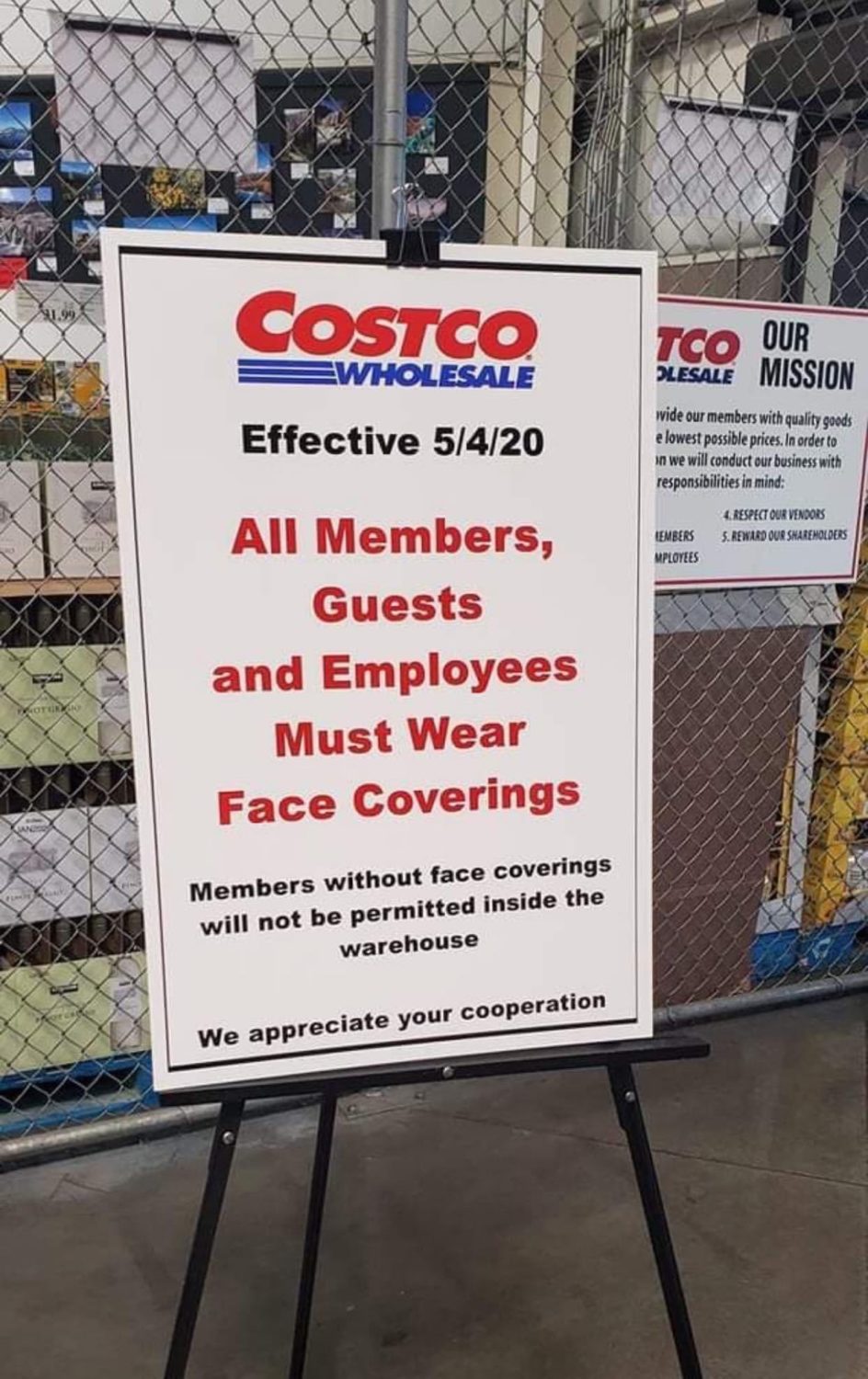 Costco members and guests will be required to wear a face covering at ...